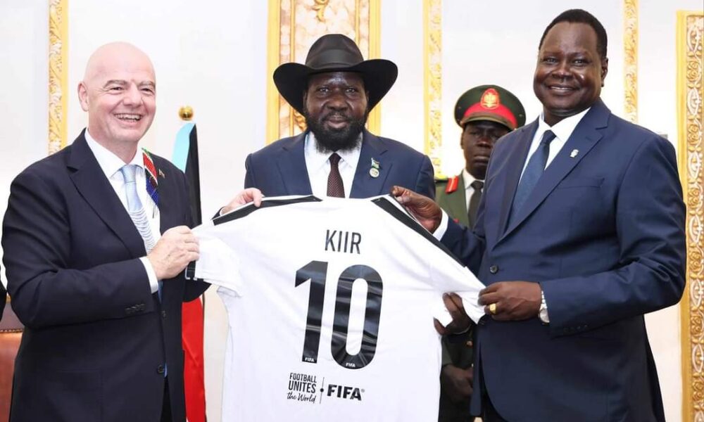 South Sudan President Kiir, Infantino inaugurate Juba National Stadium ...